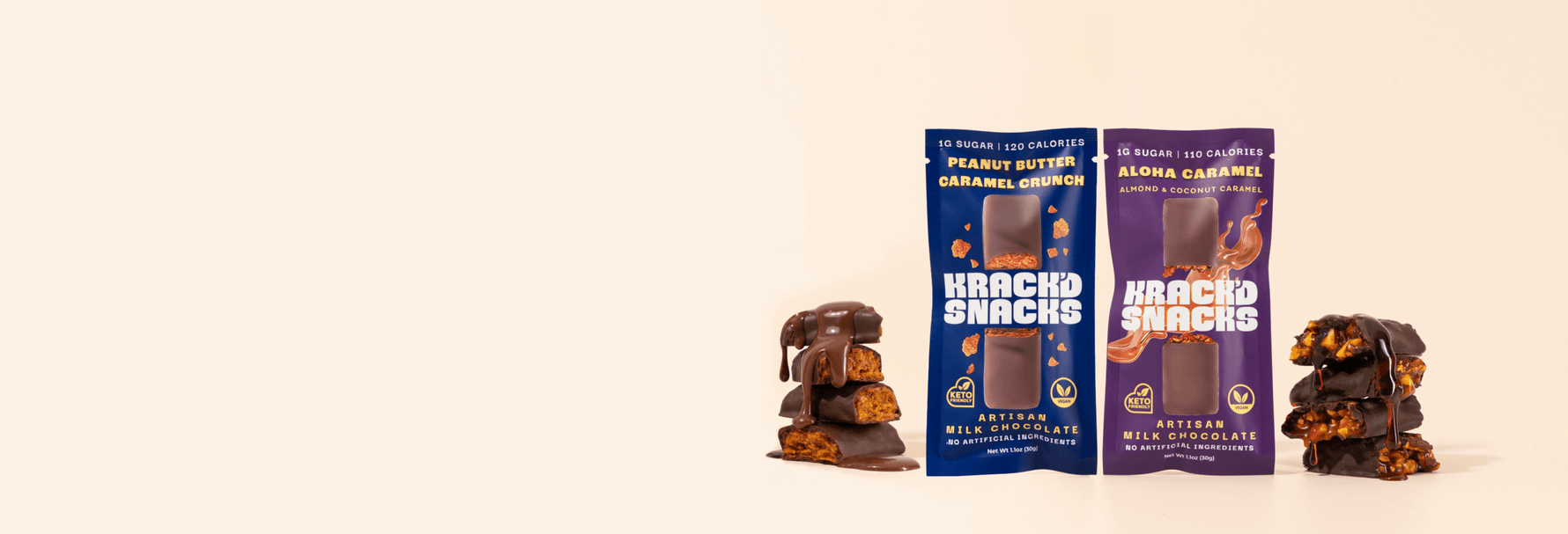 Krack'd Snacks - Keto Candy (No Added Sugar, Diabetic-Friendly, Vegan)